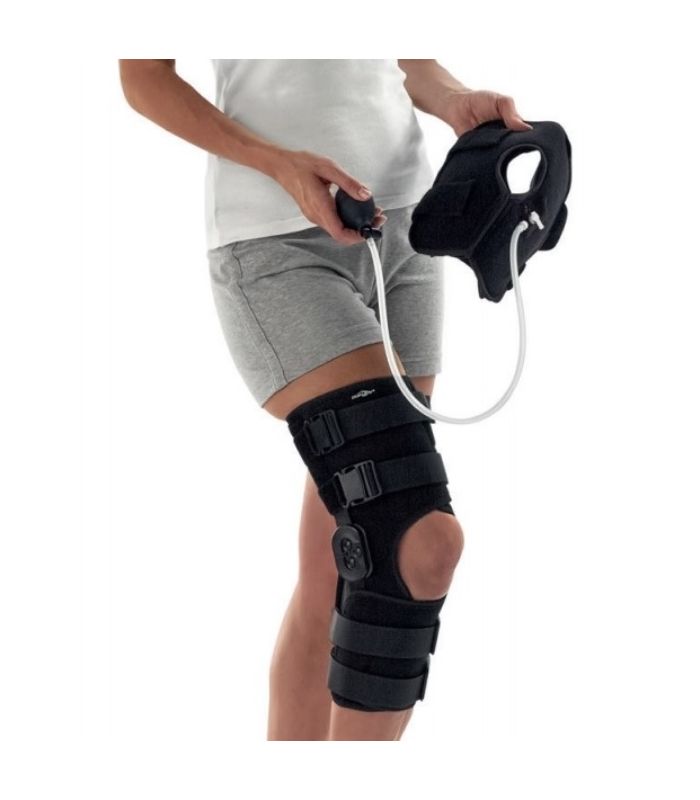 Orteza de genunchi fixa/mobila Donjoy Everest si pachet de gel